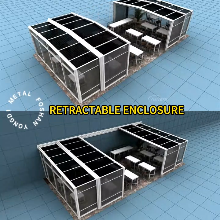 Retractable Swimming Pool Enclosure 5x3 to 10x6, Modular Structure for ...
