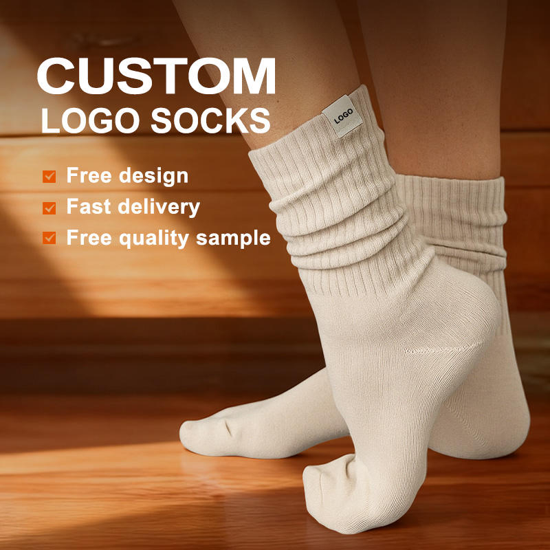 Custom Logo Organic Cotton Bamboo Fiber Woven Label Men Women Crew ...