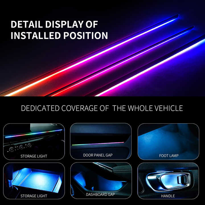 Universal 18 in 1 Symphony Led Atmosphere Lights Car Rgb Acrylic Strips ...