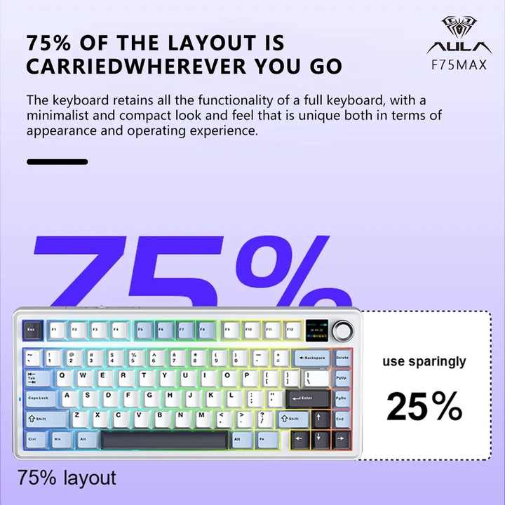 AULA F75 MAX 75% ANSI Layout Wireless Mechanical Keyboard