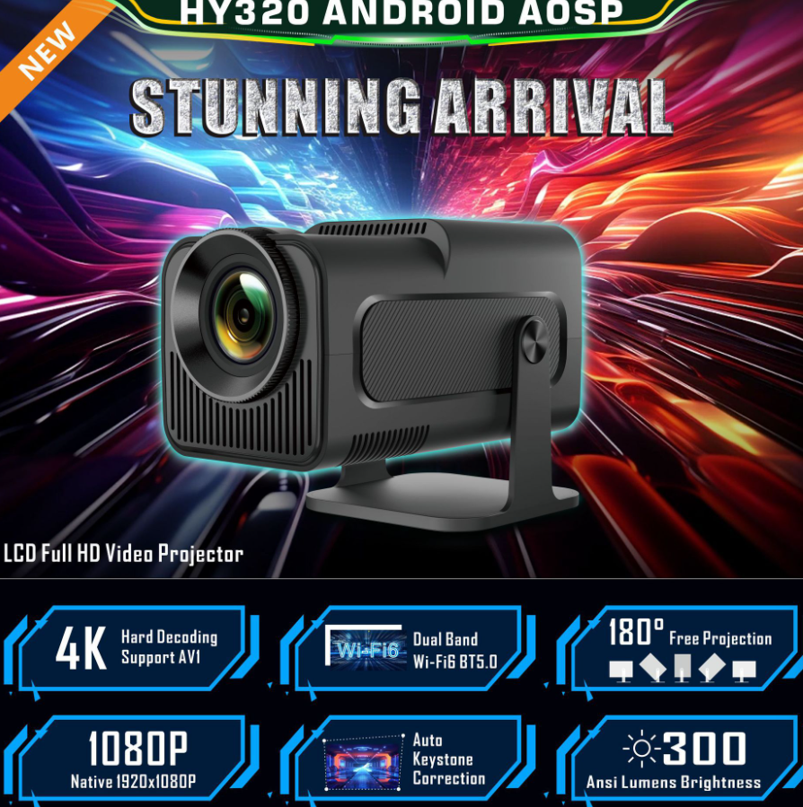 Popular HY320 Mini Projector Android 11 Smart Wi-fi Manual Focus ...