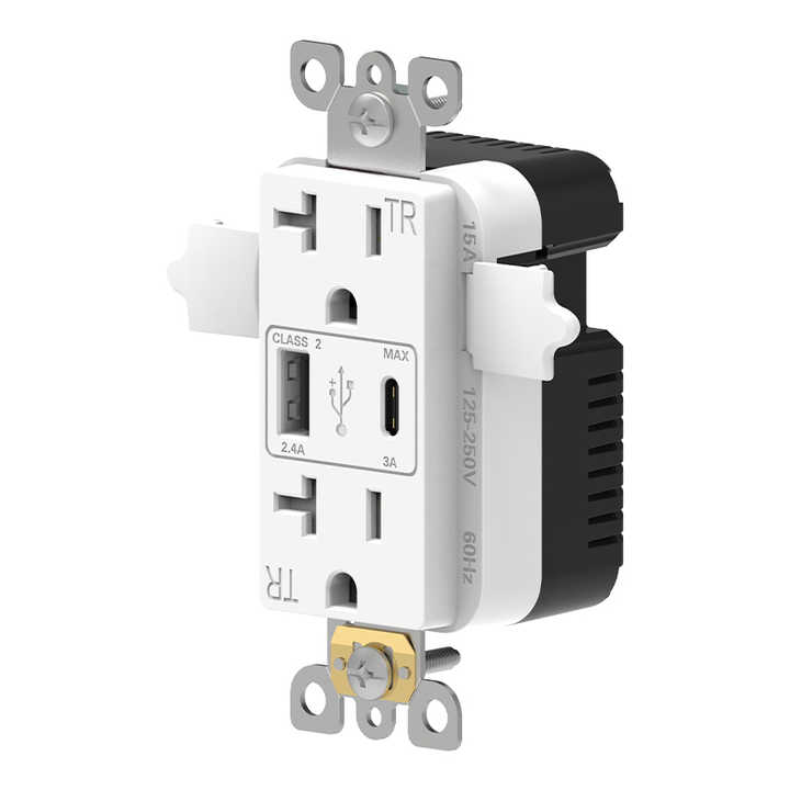 Electric USB Outlets Wall Electrical USB Type A and C Receptacle Wall ...