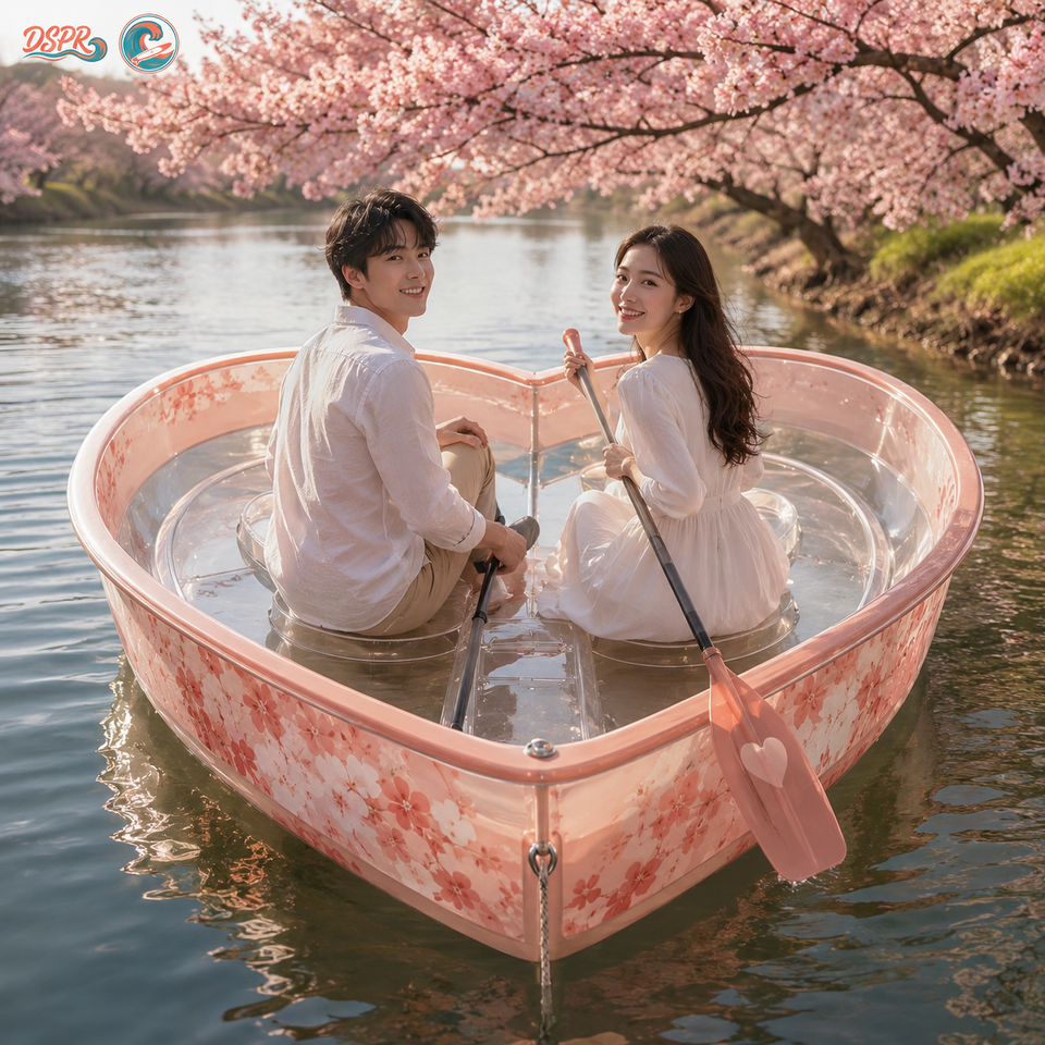 Factory Direct Two Person Transparent Heart Kayak Clear Paddle Boat for ...
