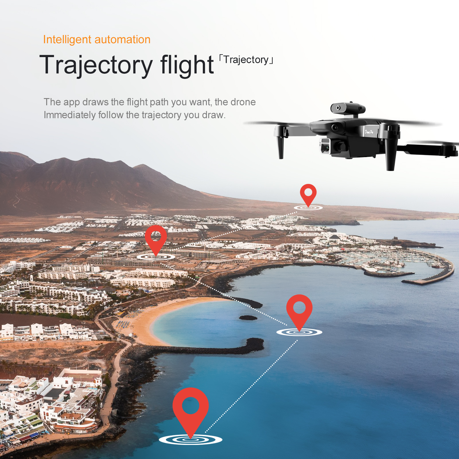 E100 Drone - 4K Dual HD Camera Optical Flow WiFi Quadcopter With Obsta ...