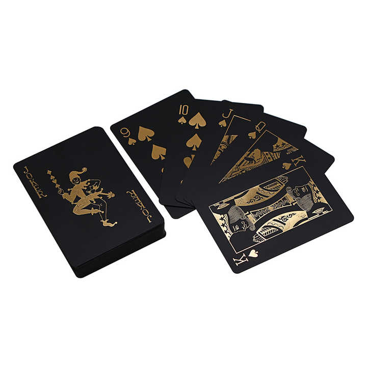 Custom Design Black Gold 100% PVC Plastic Waterproof Playing Cards ...