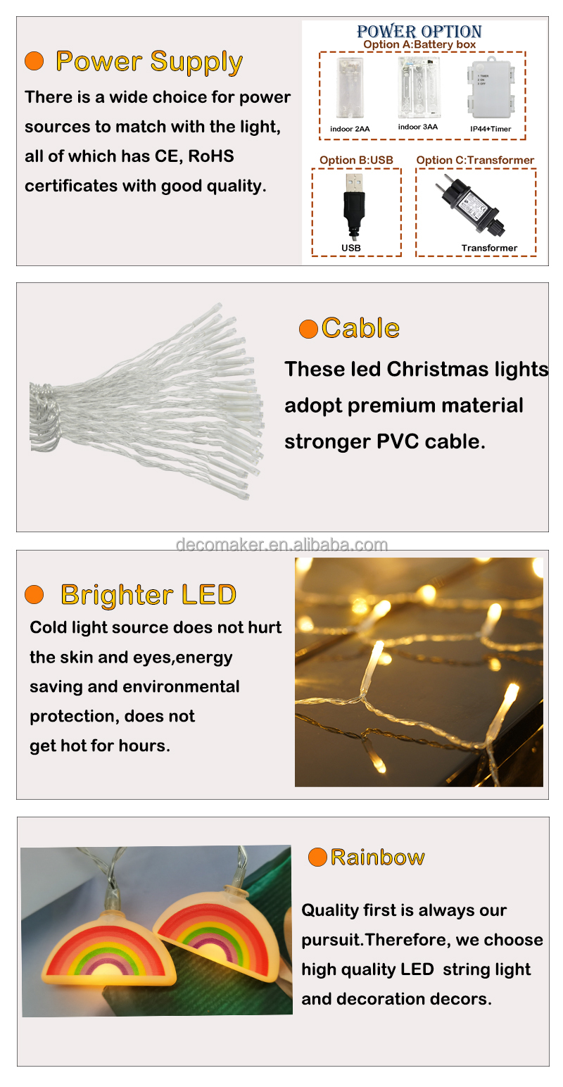 MY05140 Christmas string lights-plastic rainbow-Taizhou Deco-Maker Arts ...