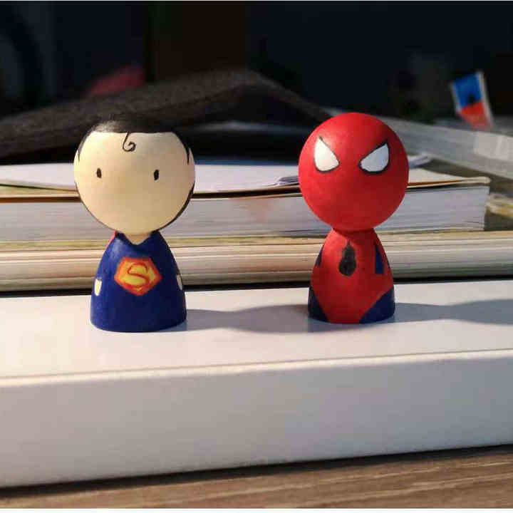 Handmade Wooden Cartoon Character Toys Lot of Smooth Crafts Grind ...