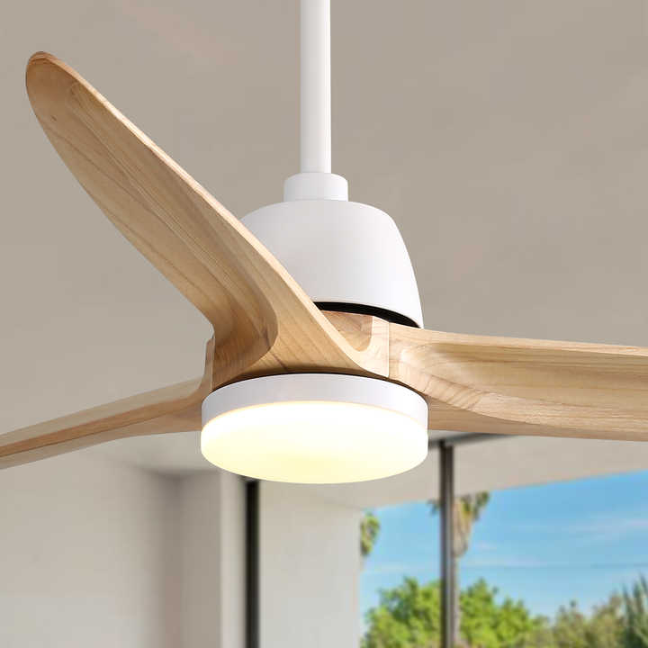 56 Inch 3 Leaf Solid Wood Blade Ceiling Fan - Modern Luxury