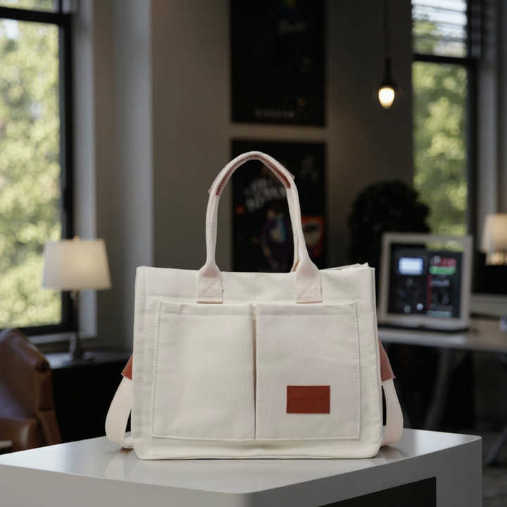 Eco-friendly Fashionable Water Resistant Portable Canvas Tote Bag Designer Large Capacity ...