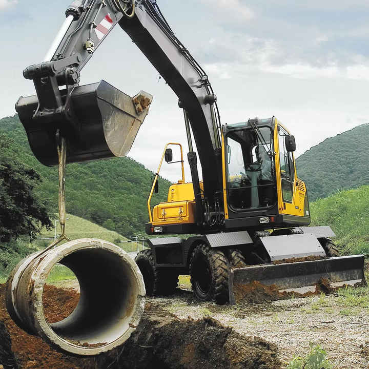 Advanced 15T Wheeled Excavator Model EW145B | Enhanced Power ...