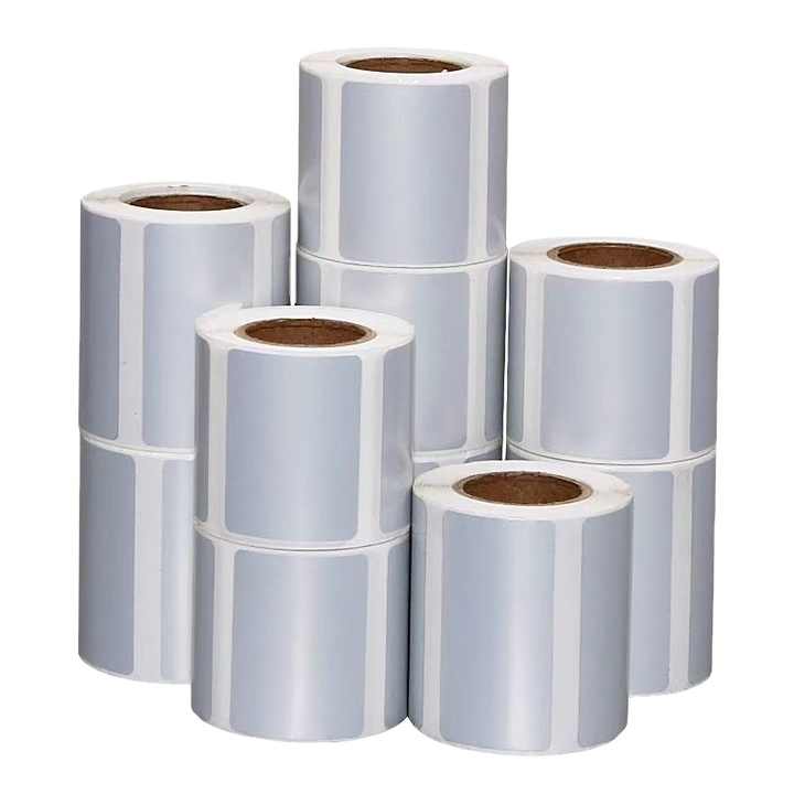 5 Rolls Matte Silver Label Paper 30 40 50 60 Small Roll Self-adhesive ...