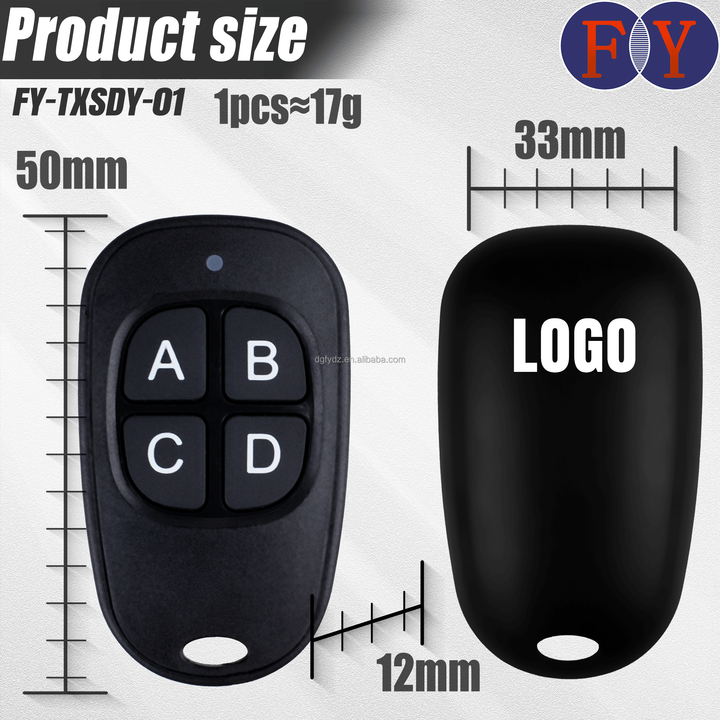 Custom 433MHz 4-Button Garage Door Remote for Reprogramming & OEM