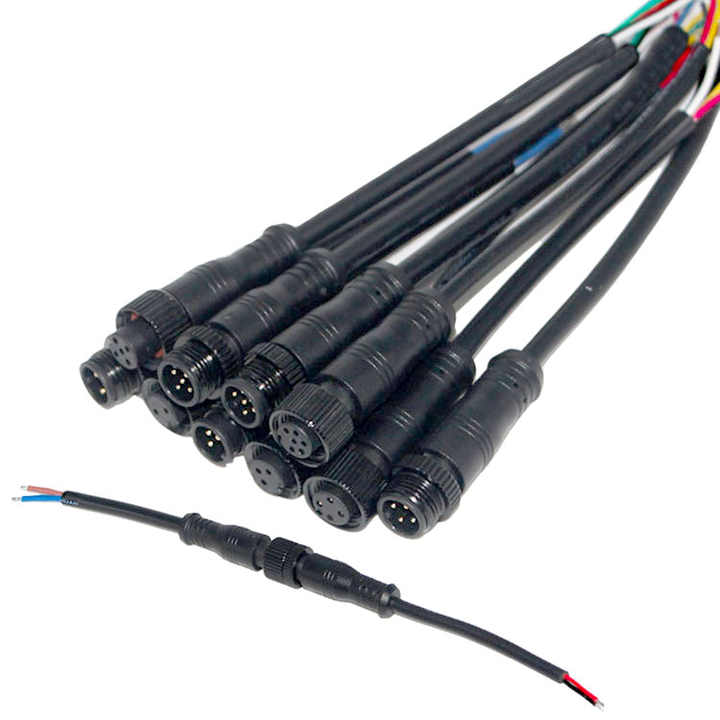 Weatherproof M12 Waterproof Electrical Connector Cable - OEM