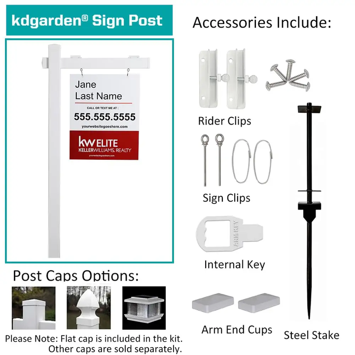 Real Estate Sign Posts 72 Inches Wind-Resistant Yard Sign Holder with ...