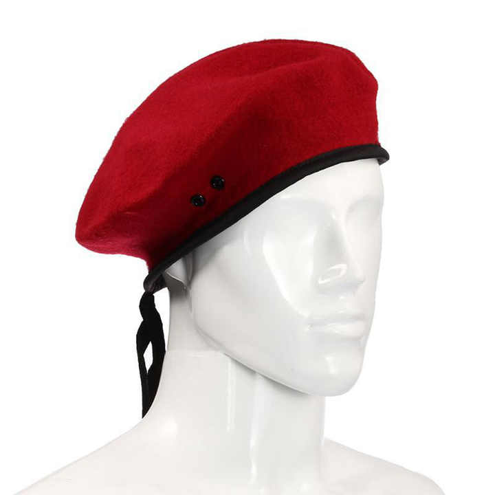 Factory Wholesale Custom 100% Cotton French Tactical Red Beret Hat for ...