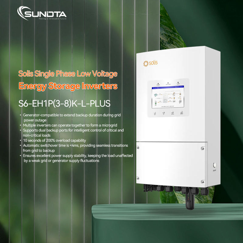 Solis Hybrid System Inverter S6-EH1P(3-8)K-L-PLUS Single Phase Low ...