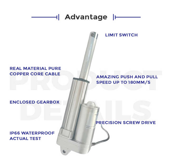 3000N Industrial Linear Actuator Electric Pushing Stave Electric ...