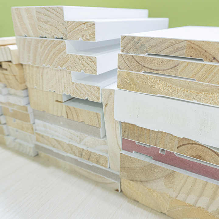 Modern PVC Composite Door Jamb WPC Door Frame with Wood
