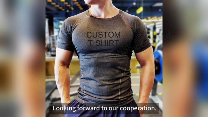 Clothing Custom Gym Training Quick Drying Men T Shirt Elastic Cotton ...