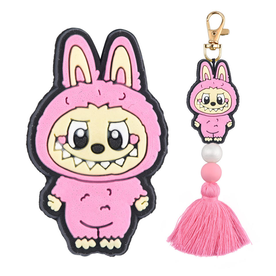 Cartoon Labubu Beaded Pen DIY Accessories - Food Grade Silicone