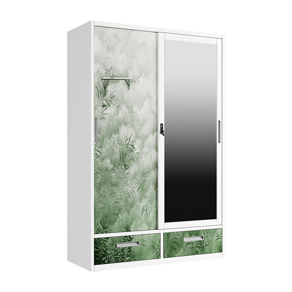 Modern Sliding Door Iron Imprint Cupboard Wardrobe Metal Locker Steel ...