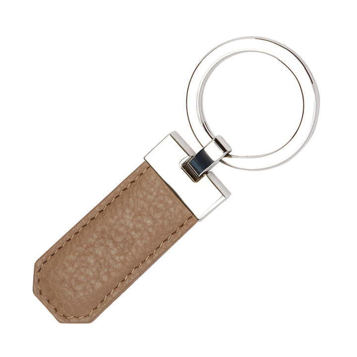 Logo Faux Genuine Luxury Strap Metal Pu Keyring Key Ring Custom Leather ...