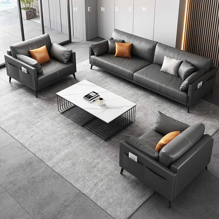 OSF104 Set Waiting Room Pu Leather Office Reception Sofa