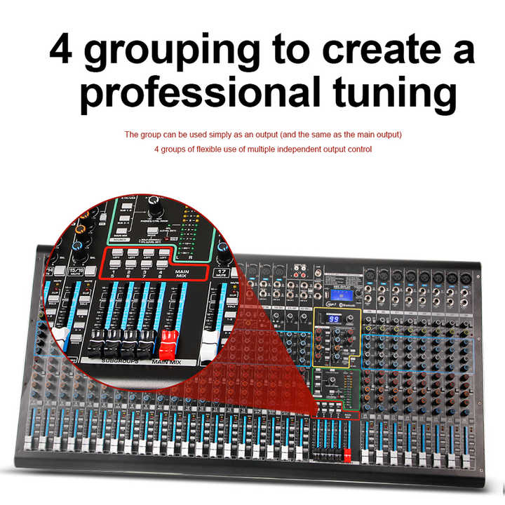 Biner DX32C Audio Mixer - 32 Channels with Digital Effects