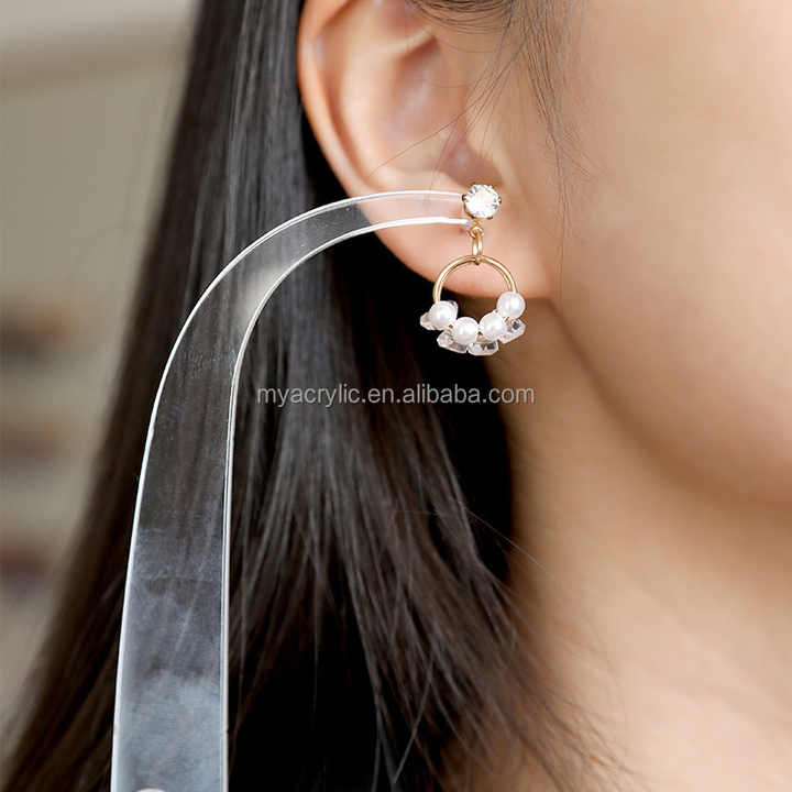 Easy Use Transparent Acrylic Earring Try on Sticks Ear Stud Hoop Store ...