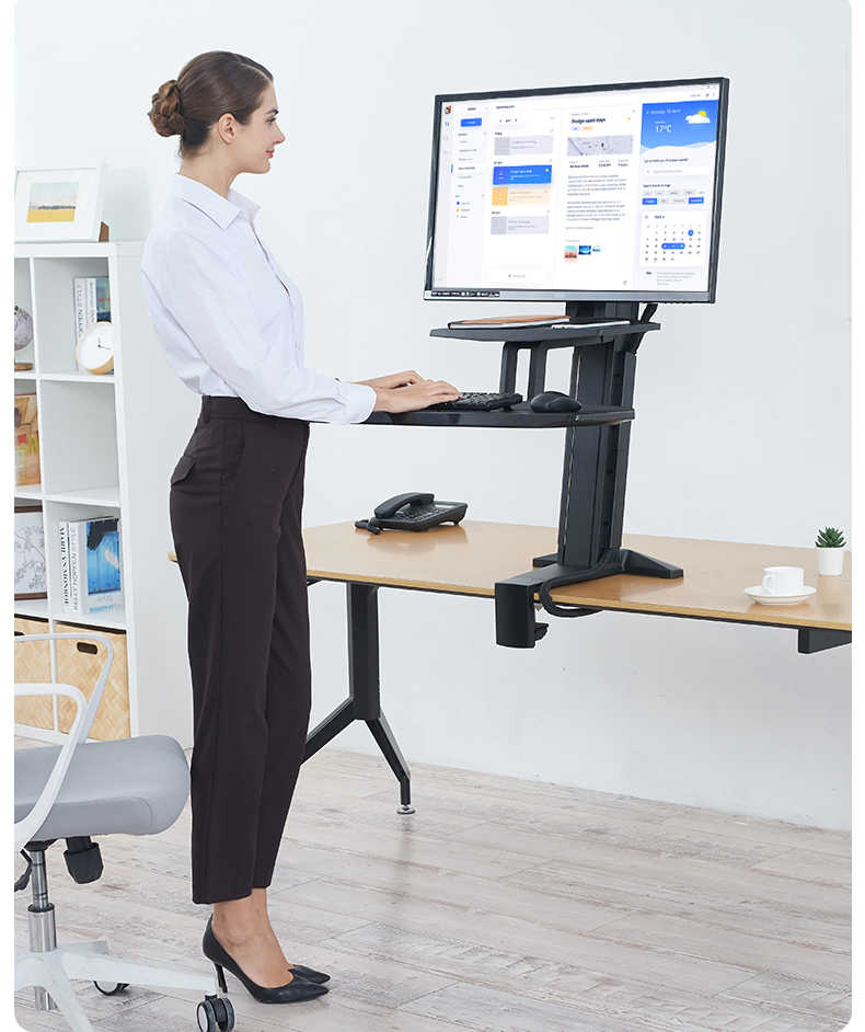 NB North Bayou L80 17 to 32 Inch Sit Stand Workstation TV Sliding Stand ...