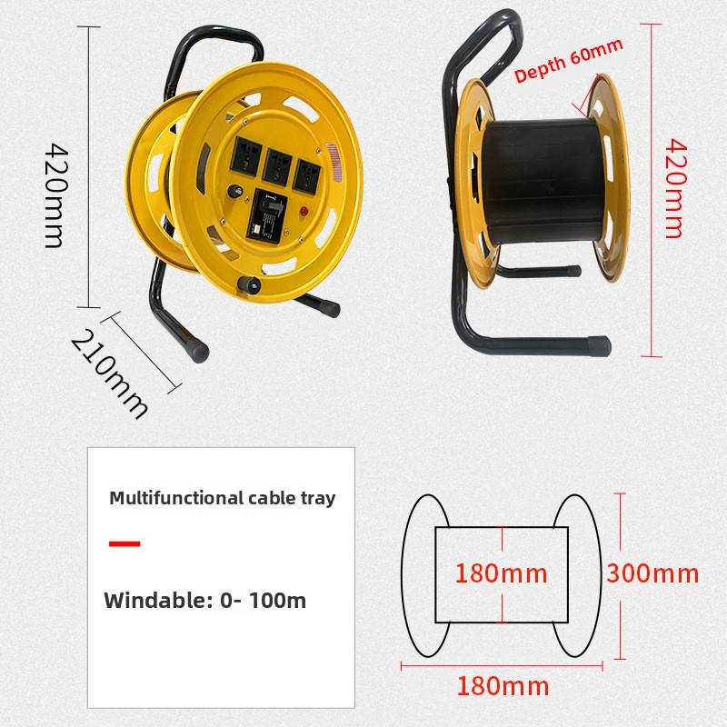 European Standard Multifunctional Cable Reel Take-Up Reel 110V 220V ...