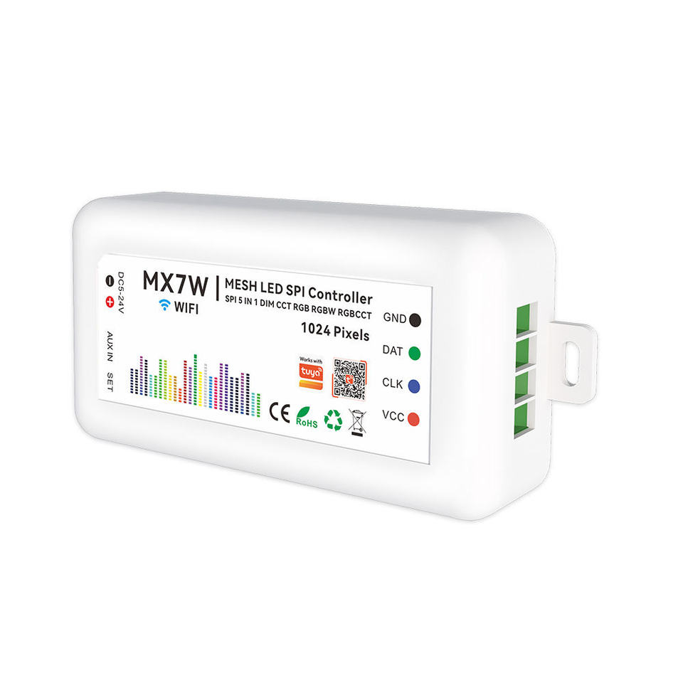 MX7W WIFI Smart LED Pixel Controller 5-IN-1 Music Spectrum Wireless ...