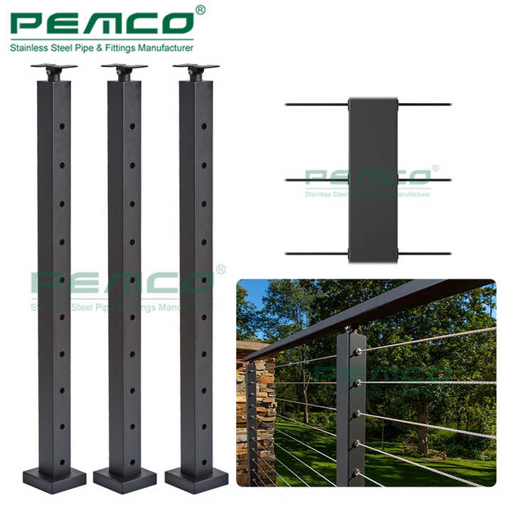 Exterior Black Deck Wire Rope Balustrade Cost - DIY Cable Railing System