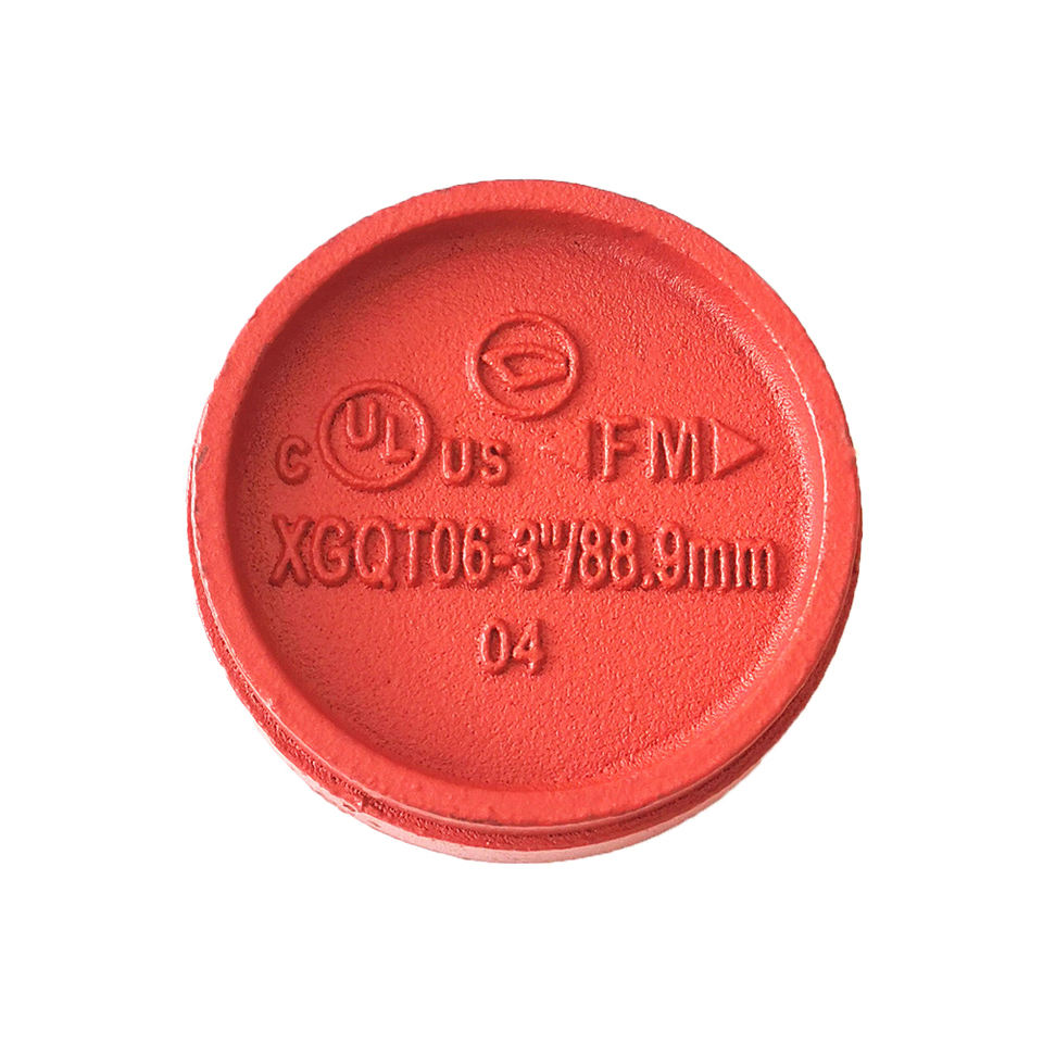 Fire Fighting Ductile Iron Grooved Pipe End Cap Valve Caps Red Color FM ...