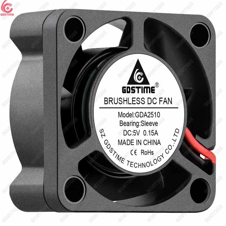 Gdstime 25mm DC Radiator Cooler Fan 25x25x10mm Plastic Heatsink Cooling ...