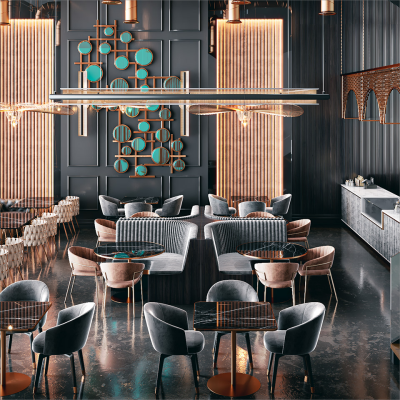 L Shaped Restaurant Booths - Modern Design, Custom Sizes