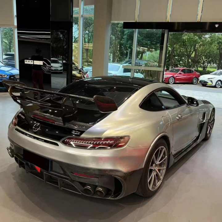 High quality AMG car wing spoiler suitable for Mercedes AMG GT BS style dry carbon fiber top ...