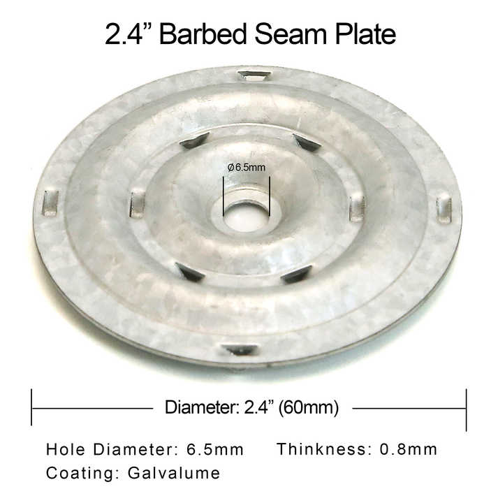 Factory Price AZ55 Galvalume 2.4 Inch Barbed Seam Plate Used With ...