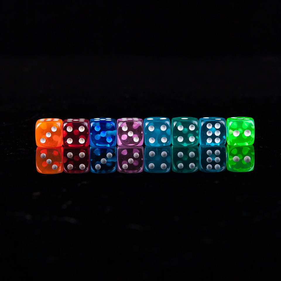 Customizable Transparent D6 Dice - Perfect for Board Games