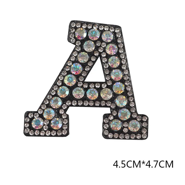 Crystal Letters Patches Rhinestone Alphabet Letters Patches Self ...