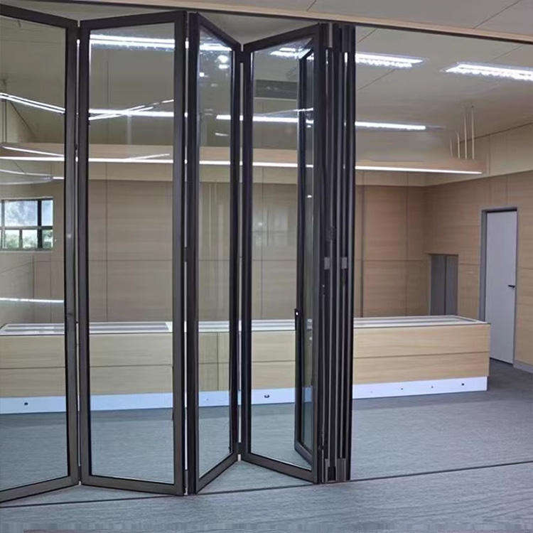 Waterproof Aluminum Bifold Door Double Glazed Tempered Glass Folding ...