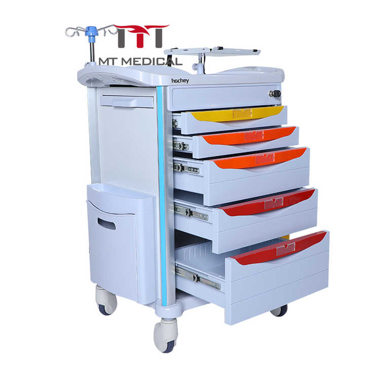 MT MEDICAL Emergency Trolley - Durable ABS Hospital Furniture