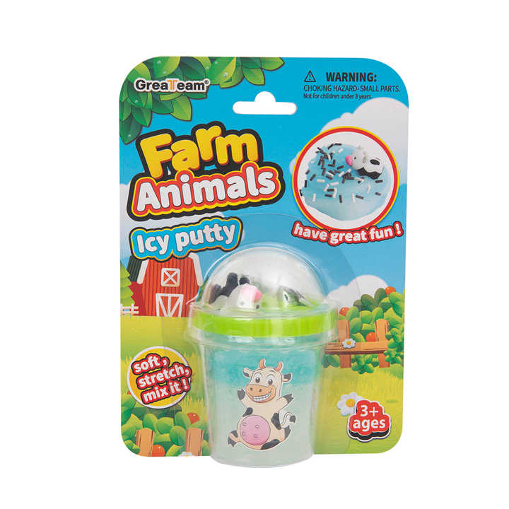 Popular Mini Farm Animal Theme Icy Putty Colorful Puff Crystal Slime ...