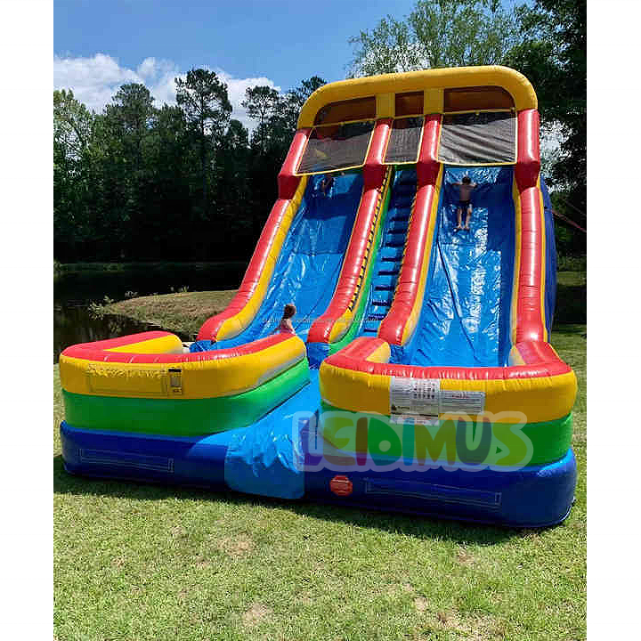 Commercial inflatable dry slide 18ft 20ft double lane slides inflatable ...