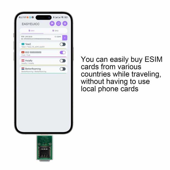 SIM Card Reader TYPE-C Euicc/esim/nanosim Reader AK9563