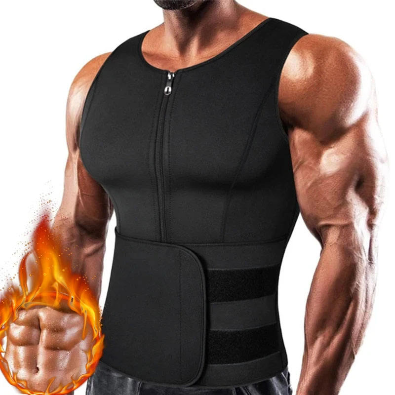 Men's Sauna Sweat Jacket - Compression Vest for Weight Loss