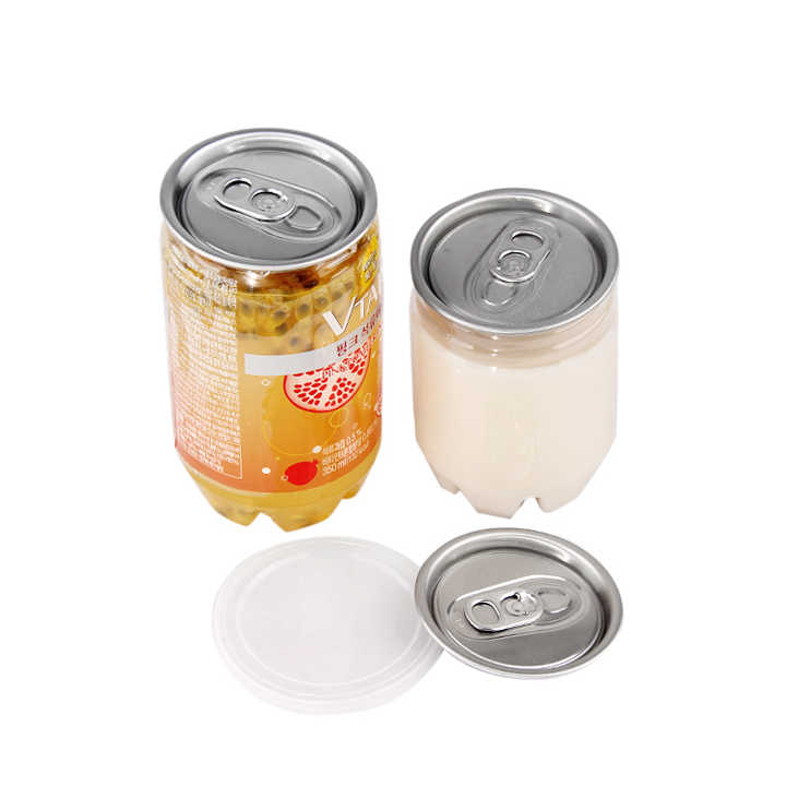 Canette de boisson gazeuse transparente en plastique, avec bouts ...