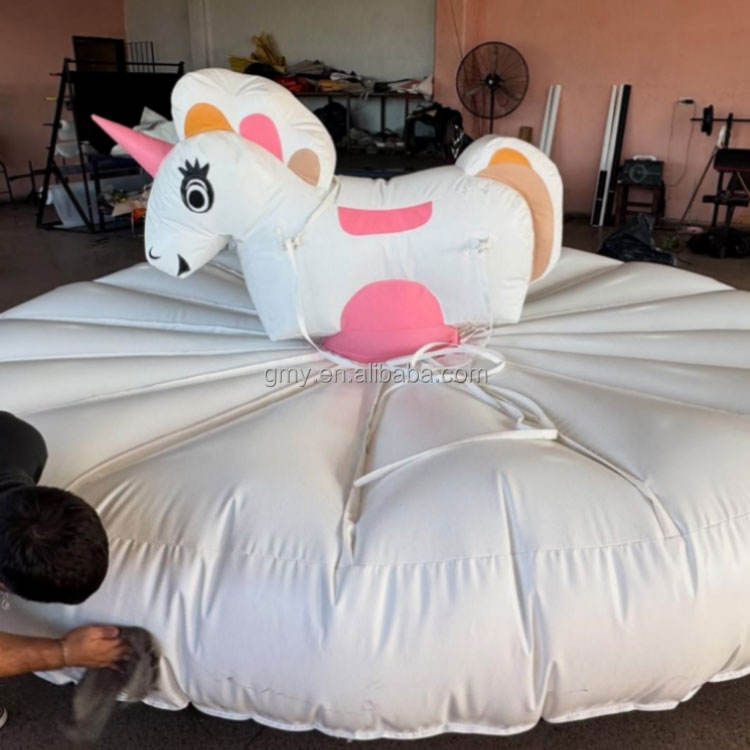 GMY Inflatables Inflatable Ride on Rocking unicorn Carnival Games Blow ...
