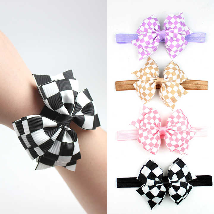 Racing Team Hair Bows Checkered Flag Hand Bows for Girls Racing ...