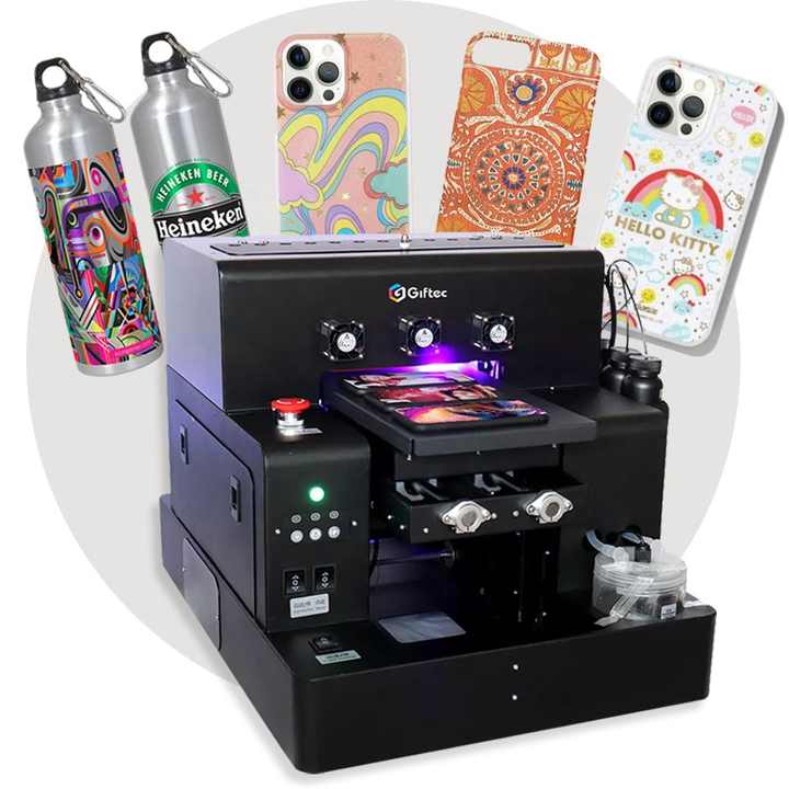 Giftec Entry Level Inkjet Printing Machine Automatic A4 A3 UV Flatbed ...